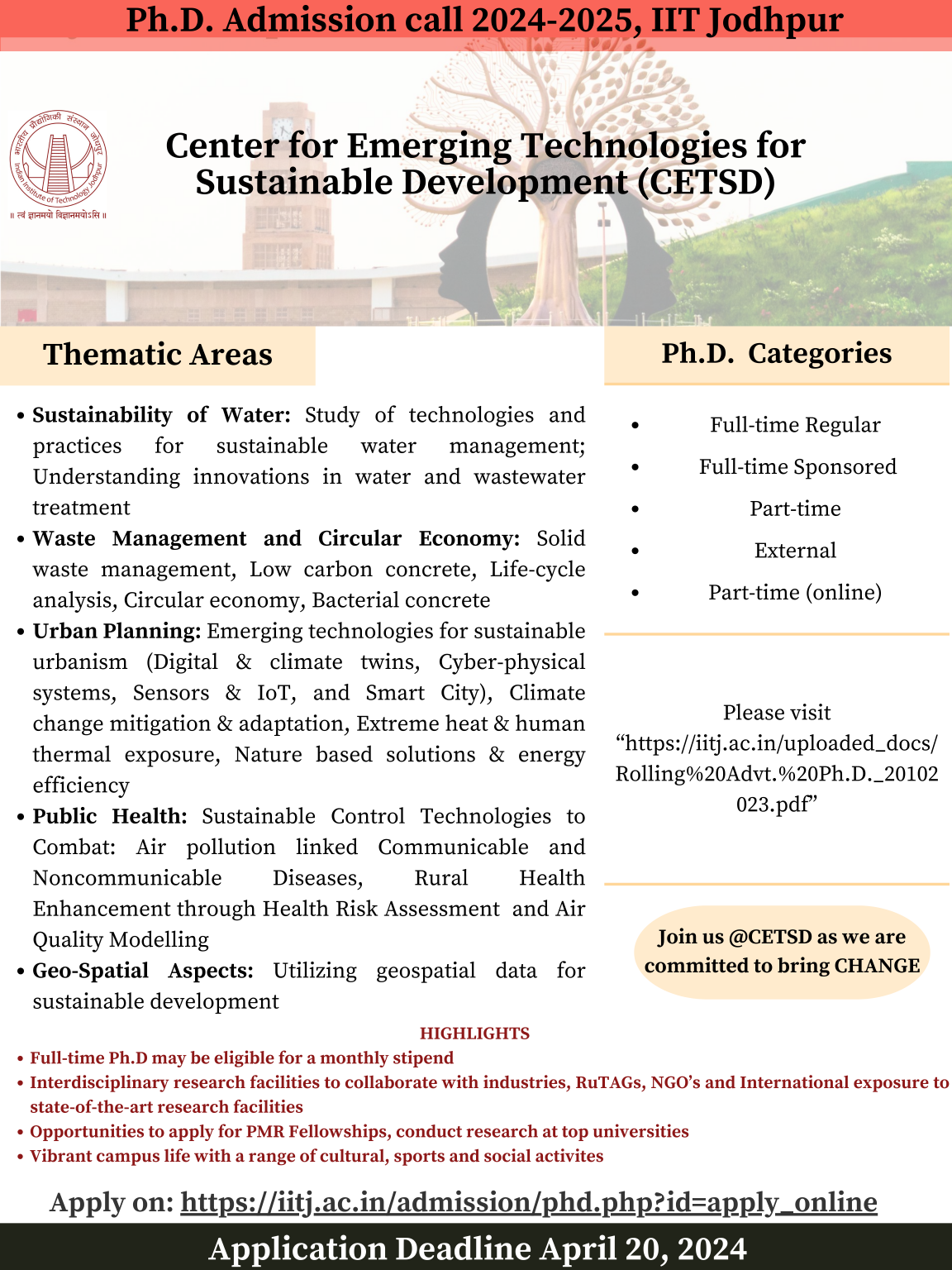 PhD Admission – Center for Emerging Technologies for Sustainable ...